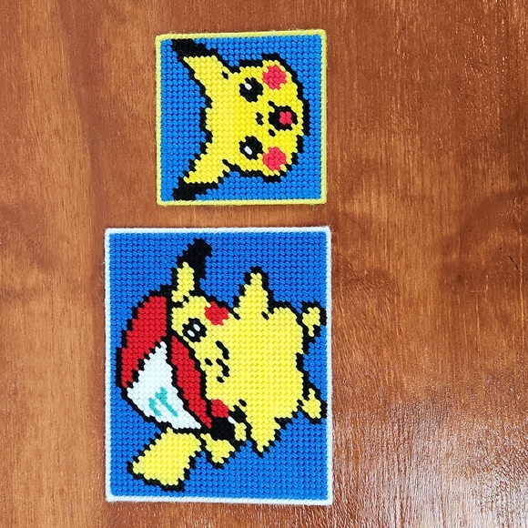 Hand Crafted | Wall Decor | Pokmon Pikachu Plastic Canvas Wall Hanging ...